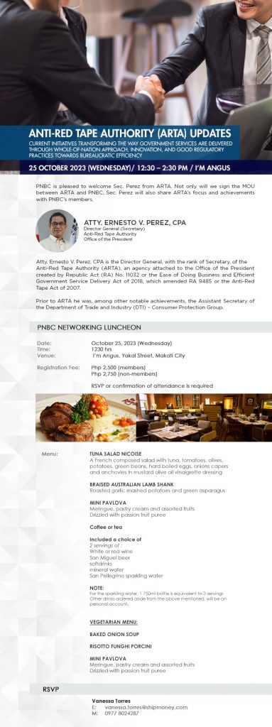 Anti-Red Tape Authority (ARTA) Updates – Philippines Norway Business ...